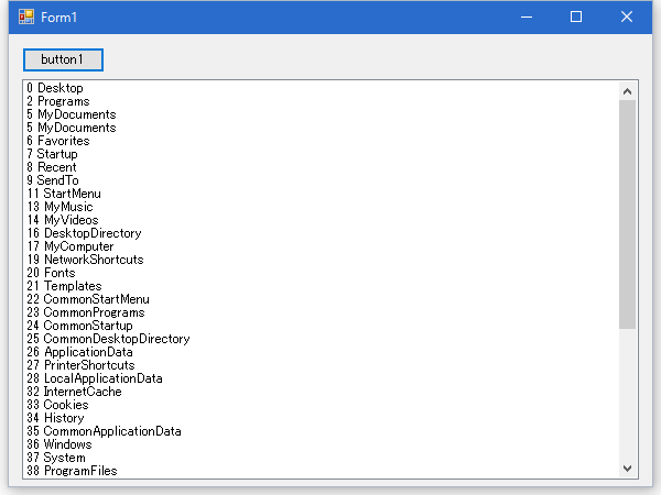 C# 列挙体の情報を取得する (Environment.SpecialFolder 編) - ITLAB51.COM